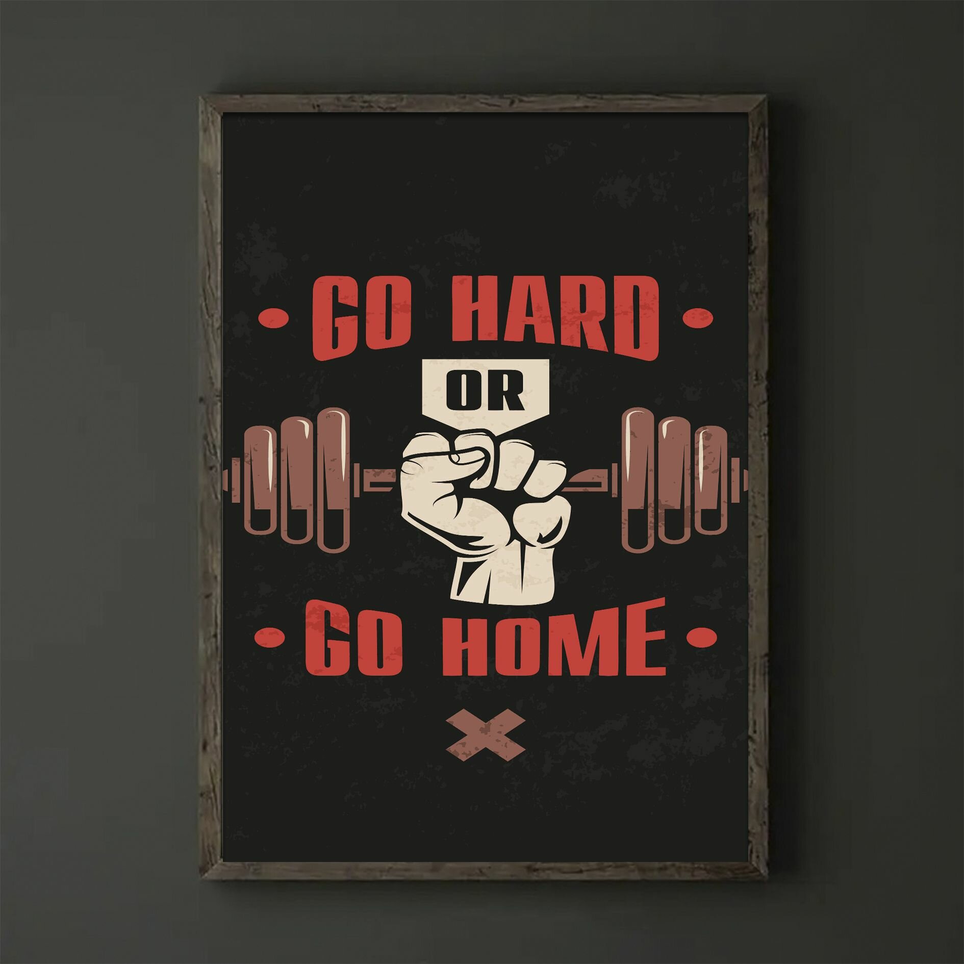 Постер "go hard or go home" из коллекции "Мотивация" А4