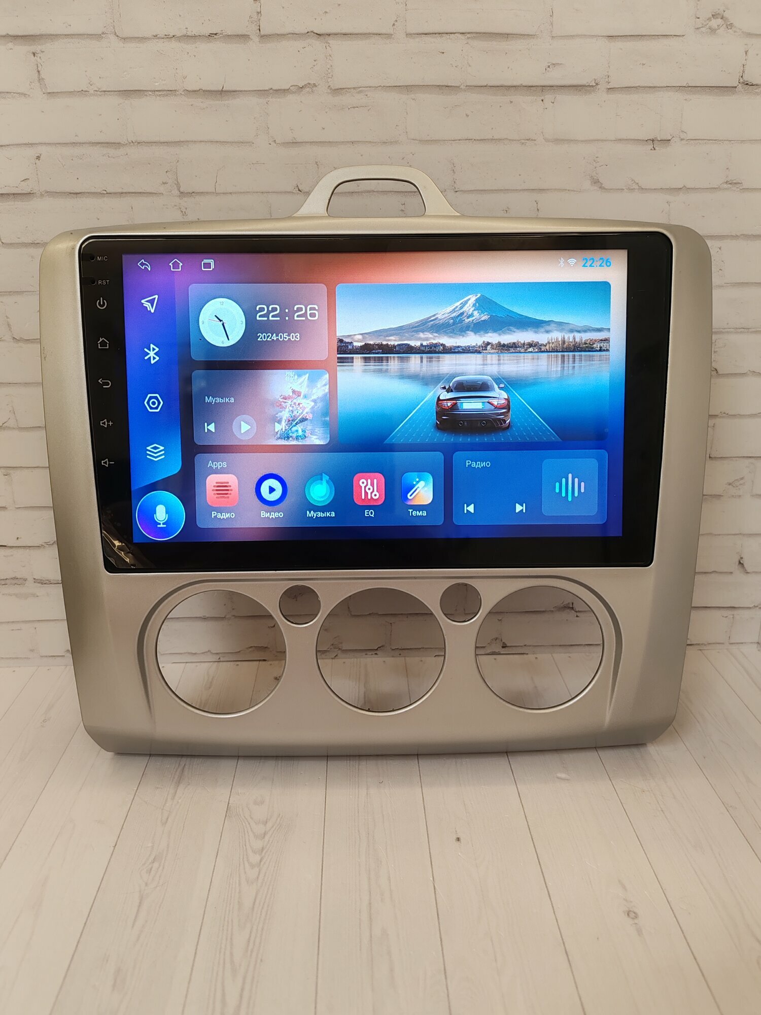 Магнитола андроид BOS-MINI 4/64гб, CarPlay, WiFi, GPS, USB, Блютус, Кулер, для Форд Фокус-2 (Ford Focus) кондиционер 2005-2011г