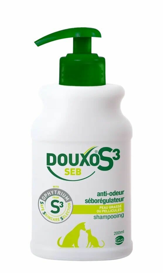 Шампунь DOUXO S3 SEB от перхоти для кошек и собак с жирной кожей, 200 мл