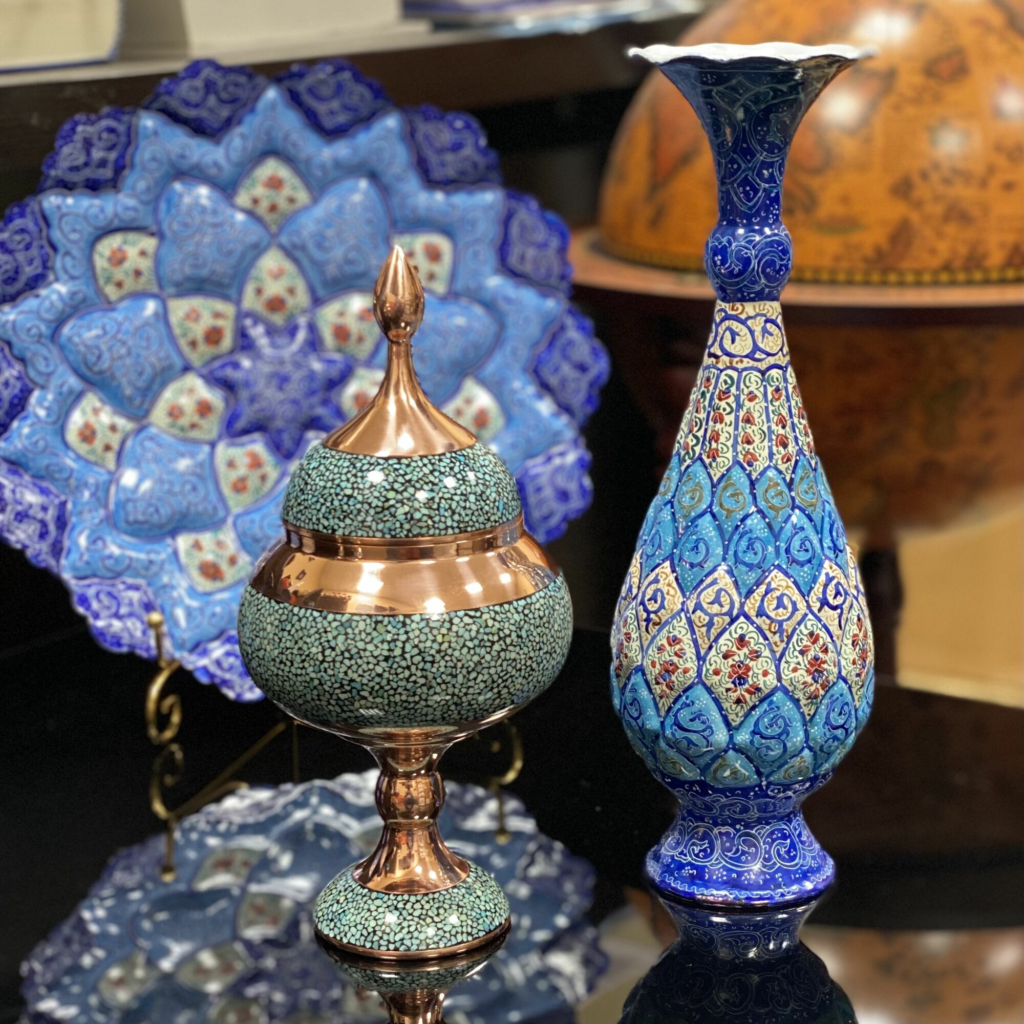 Конфетница Персидский Базар "Фирузе Куби", ручная работа, 28х12х20 см, Иран