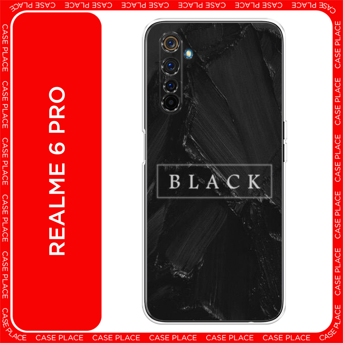 Чехол на Realme 6 Pro / Реалми 6 Про с принтом Black цвет