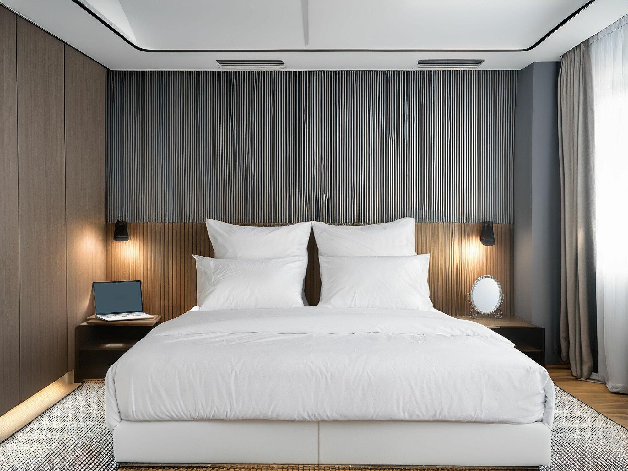 Постельное бельё AMASS King Size Satin, сатин, хлопок, белый, 2-спальный комплект