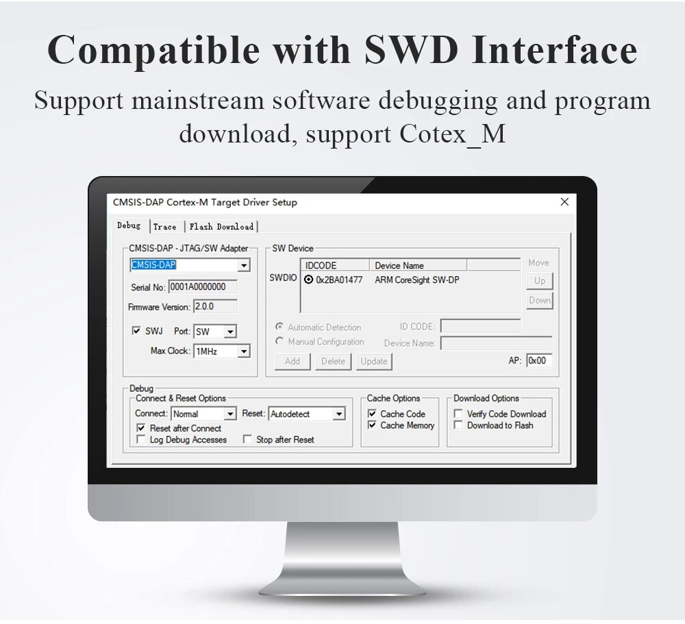 STM32 Разработки DAP Модуль загрузчика Cmsis Отладчик Keil SWD/последовательный порт Инструмент Аксессуары — фото 1