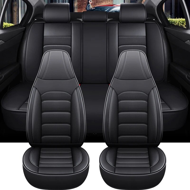 Универсальный кожаный чехол для автомобильного сиденья Ford mondeo mk5 Ssangyong Rexton Toyota yaris cross Nissan Kicks аксессуары интерьерный чехол 5 PCS