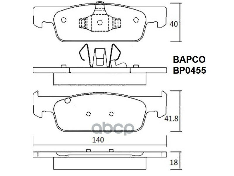 Колодки тормозные дисковые передние BAPCO арт. BP0455