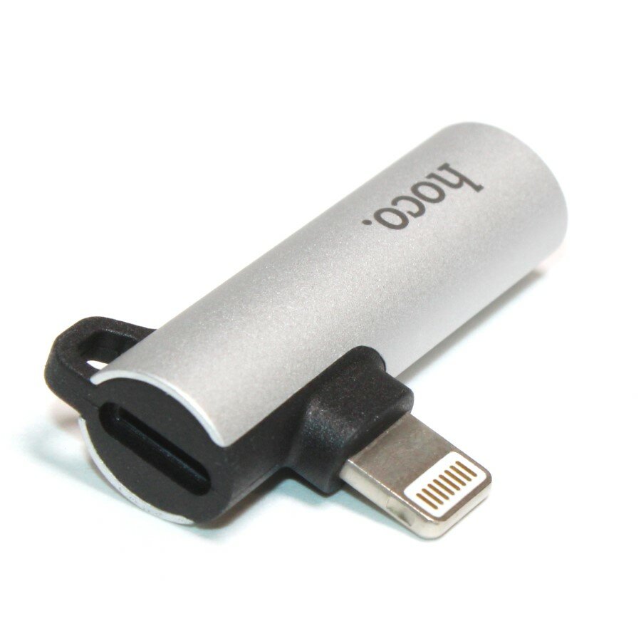 Переходник Hoco LS21 Apple/Lightning 8 pin (M) - 3,5jack (F) + Lightning (F) для Iphone, Hoco
