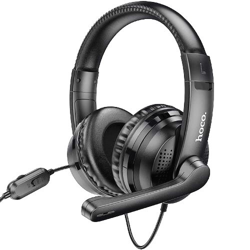 Наушники с микрофоном Hoco W103 Magic Black полноразмерная игровая гарнитура, черные