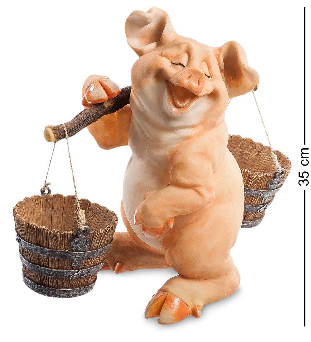 Фигура-кашпо Хрюшкин с коромыслом (Sealmark) A12676 Sealmark, Полистоун