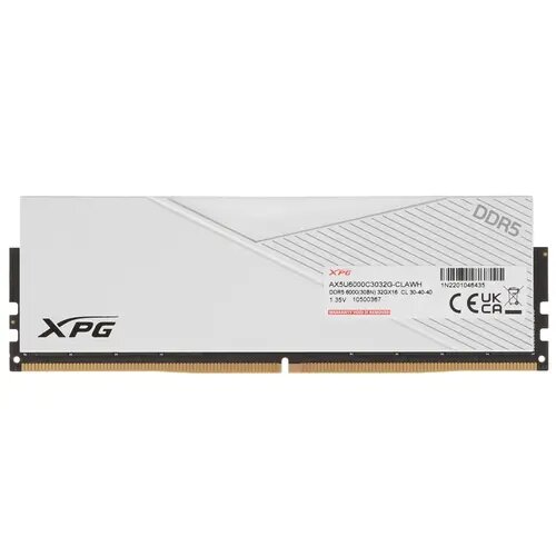 Оперативная память ADATA XPG Lancer [AX5U6000C3032G-CLAWH] 32 ГБ [DDR5, 32 ГБx1 шт, 6000 МГц, 30-40-