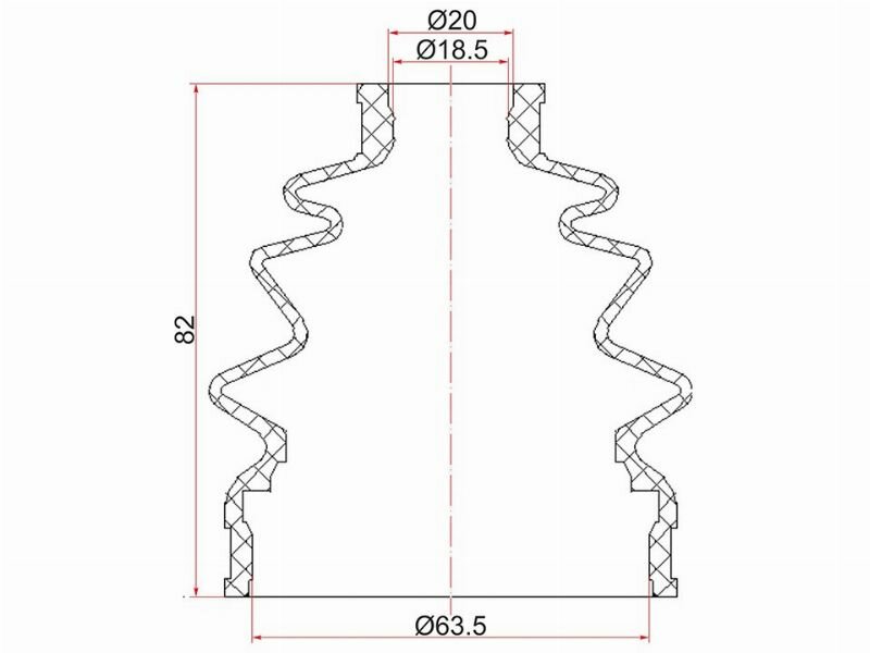 C-5007 Пыльник шруса наружный HONDA FIT 01-07, Airwave 05-10/MAZDA Familia 99-03 (2 хомута. резина