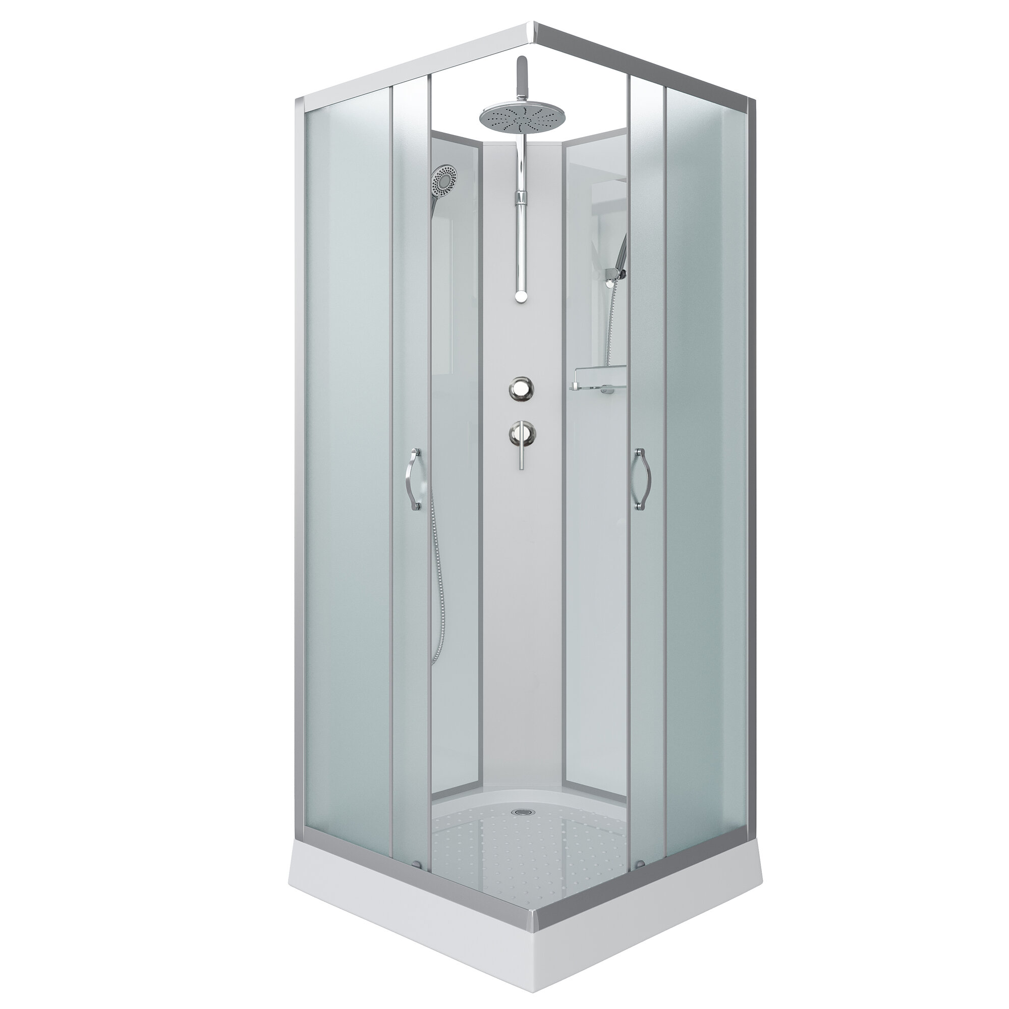 Душевая кабина Niagara Classic NG-1101-14BKT (90х90х210) низкий поддон(13см), стекло матовое,3 места с полкой