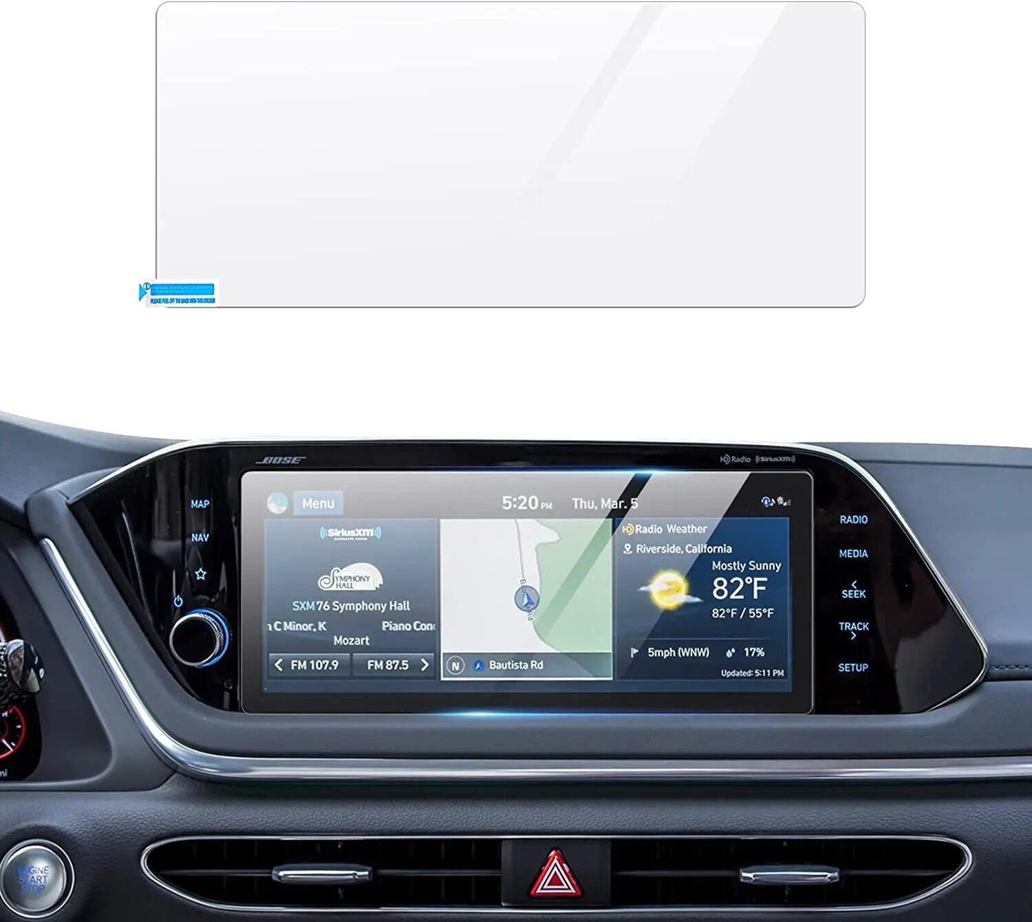 Защитная пленка для экрана Hyundai Sonata 2020 2021 2022, закаленное стекло 9H, Защитная пленка для сенсорного экрана GPS-навигатора (10,25 дюйма)