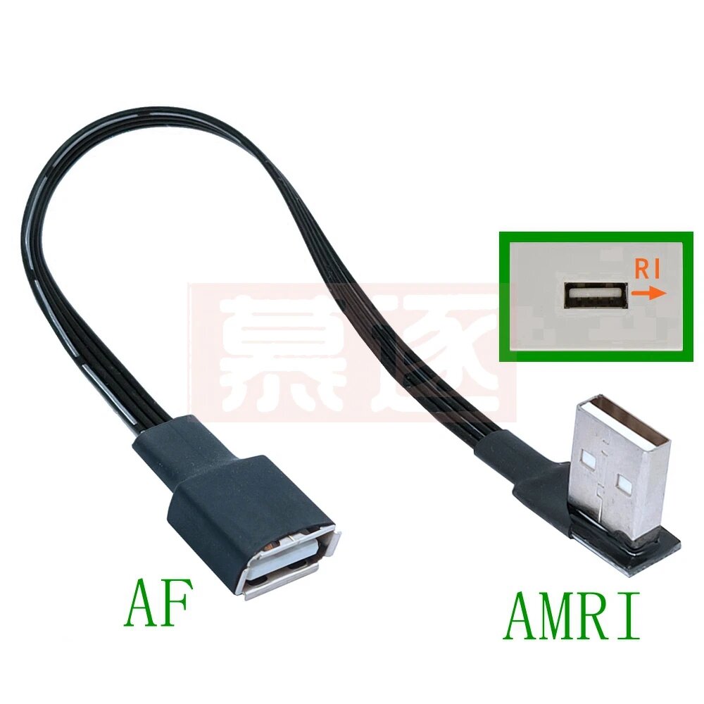 USB 2.0 адаптер "папа-мама" черный, 0.1M, AMRI-AF-BK