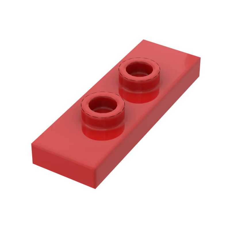 Красный LEGO Plate 2x4 with 2 Studs (21-red)