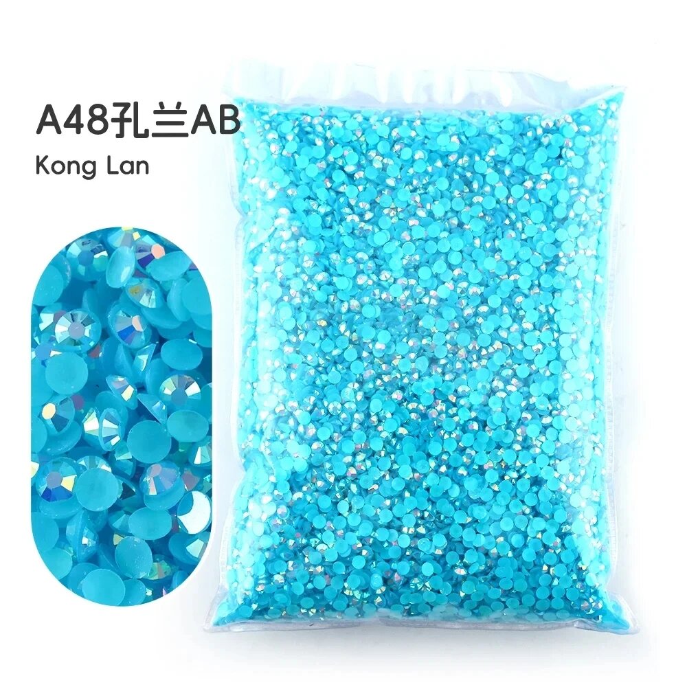 Желейные стразы из смолы AB цвета 2-6 мм 4mm 5000pcs, kong blue AB