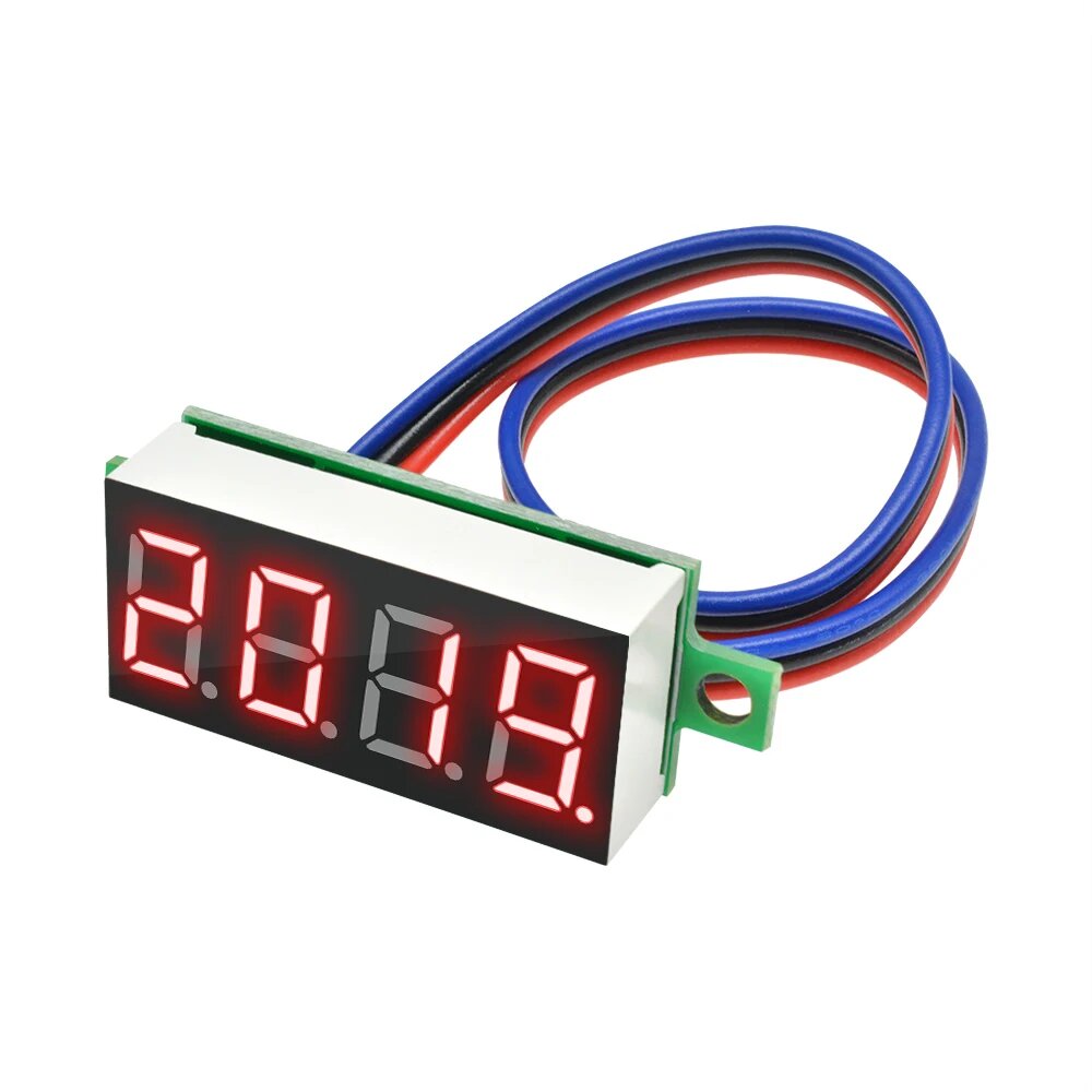Цифровой вольтметр 0-100В, Red