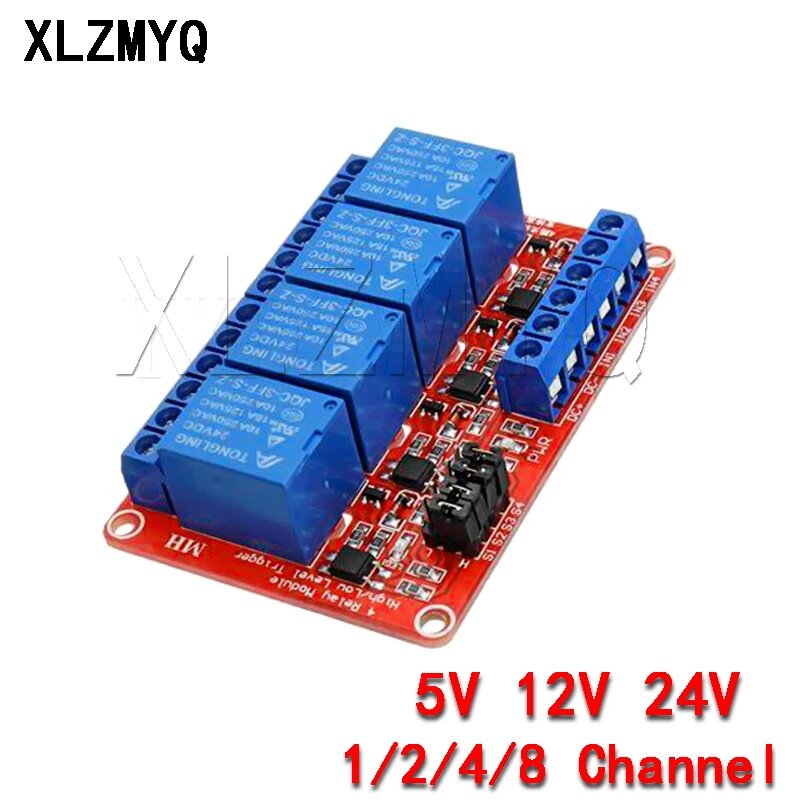 Релейный модуль 4 канала DC 5V/12V/24V, 24V