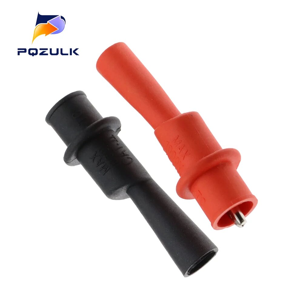 Щипковые зажимы PQZULK для мультиметра, черный/красный