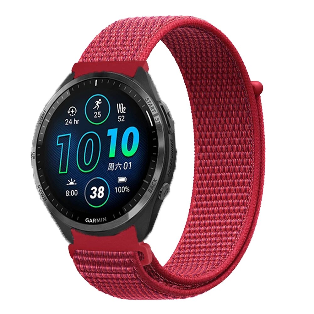 Красный нейлоновый ремешок для Garmin Forerunner 965 22 мм