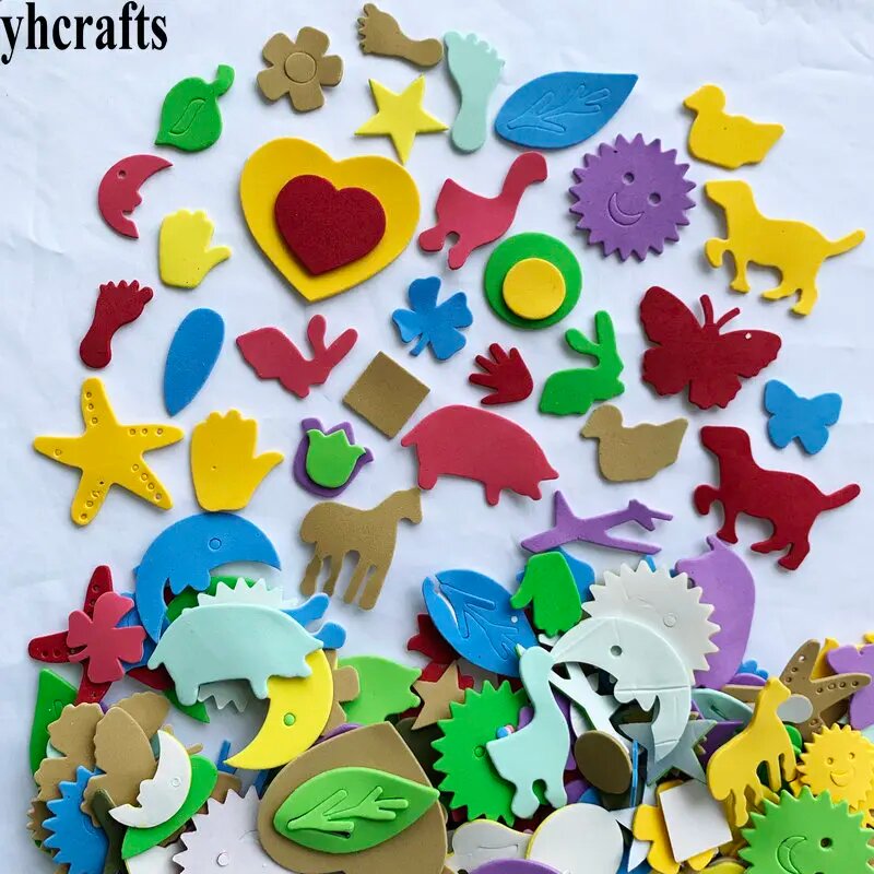 Наклейки YHCRAFTS животные, погода, 110шт, бирюзовый