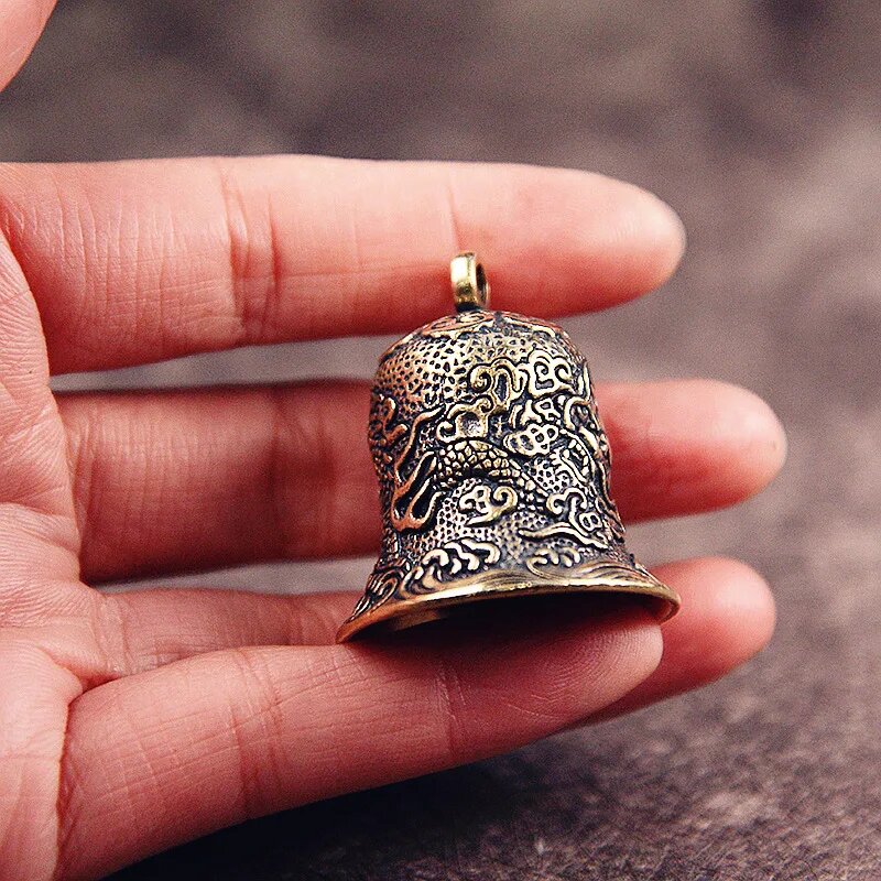 Винтажный латунный колокольчик с драконом