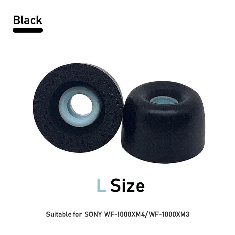 Амбушюры из пены для Sony WF-1000XM5/WF-1000XM4/WF-1000XM3 1 Pair, L Black