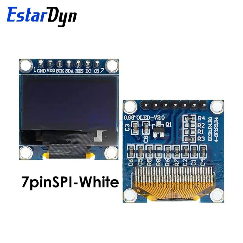 OLED-дисплей Estardyn 0.96" 7pinSPI-White