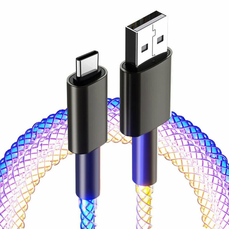 Светящийся кабель Type C, Color: For Type C-02