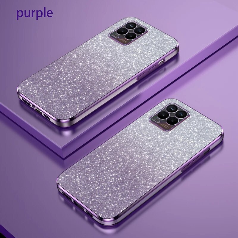 Чехол для OPPO Realme 8 4G Purple, блестящий