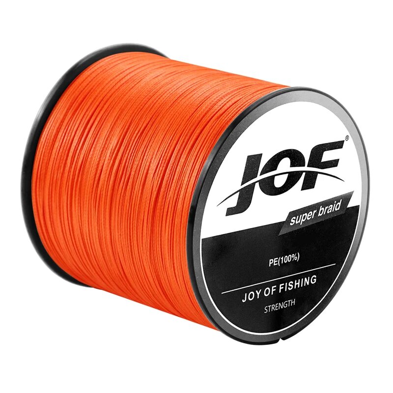 Леска плетеная JOF Super Braid, 300M, 3.0, 41LB, Оранжевый
