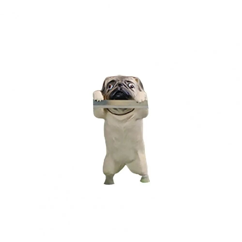 Украшение для аквариума собачка мопс ПВХ Бежевый, 03