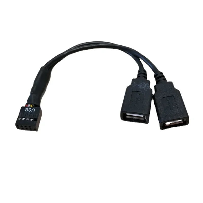 Удлинительный кабель для материнской платы компьютера USB 9-контактный на 2-портовый 2,0 A Женский соединительный шнур для передачи данных 15 см