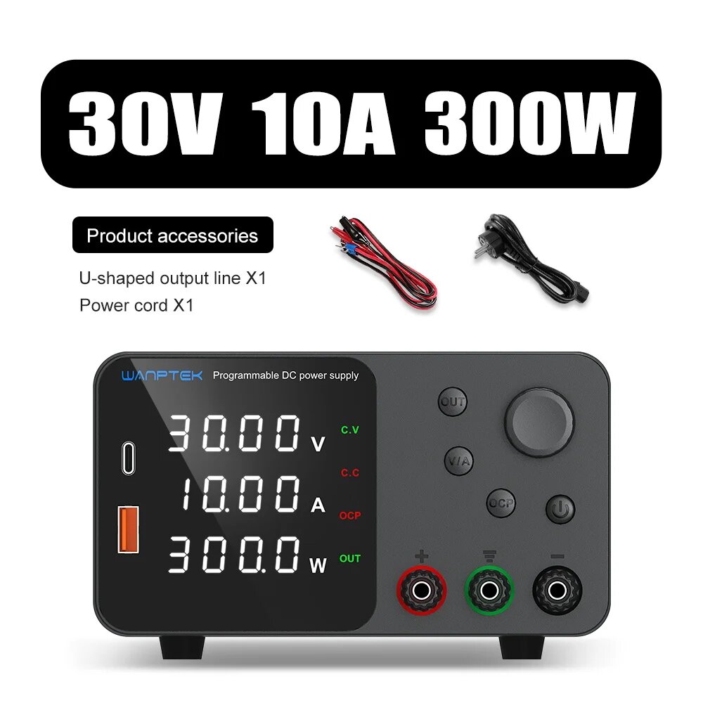 Источник постоянного тока Wanptek 30V 10A 5A Регулируемый лабораторный источник питания Настраиваемый лабораторный источник питания 60V 5A 120V 3A Регулятор напряжения