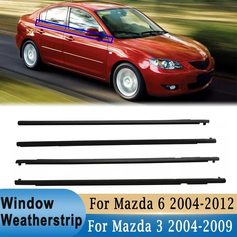 Уплотнительная лента для окон Mazda 6 2004-2012, герметичные ленты для Mazda 3 2004-2009, резиновая внешняя фотолампа For Mazda 6