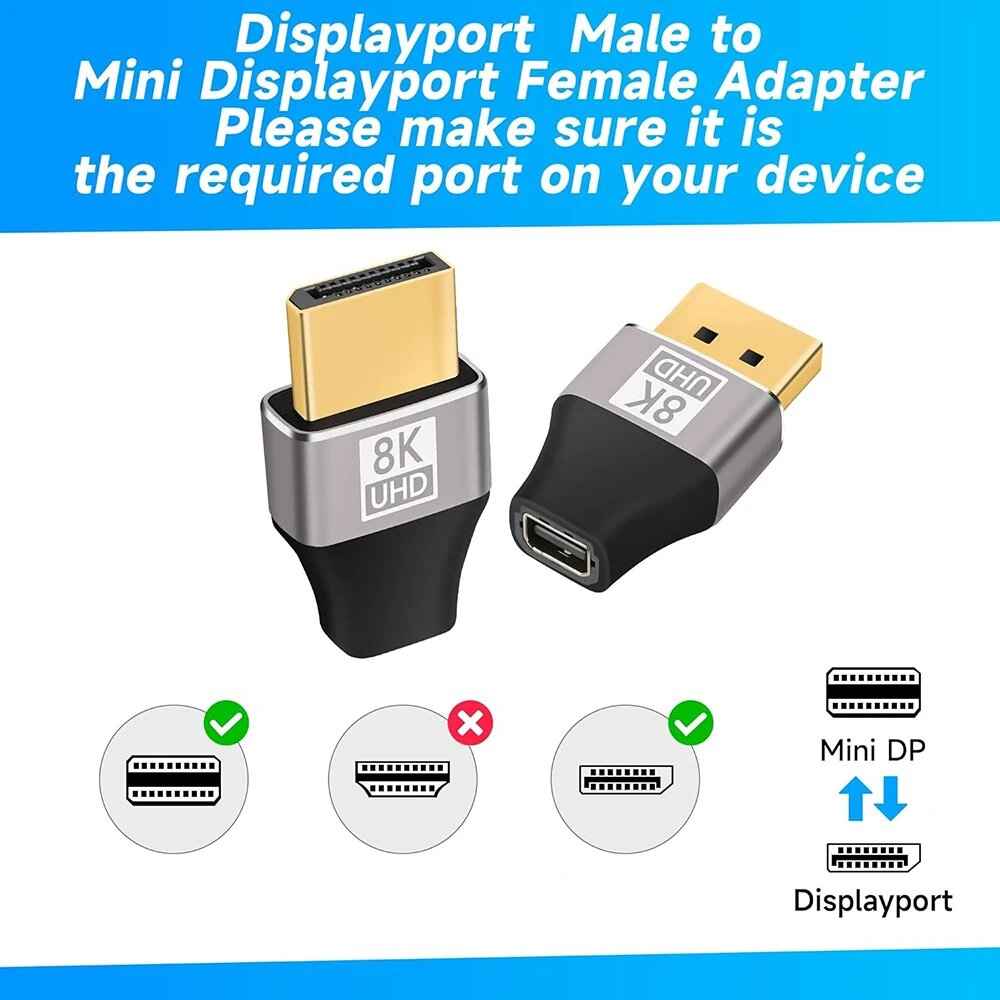 Адаптер Mini DisplayPort - DisplayPort, 2шт — фото 1