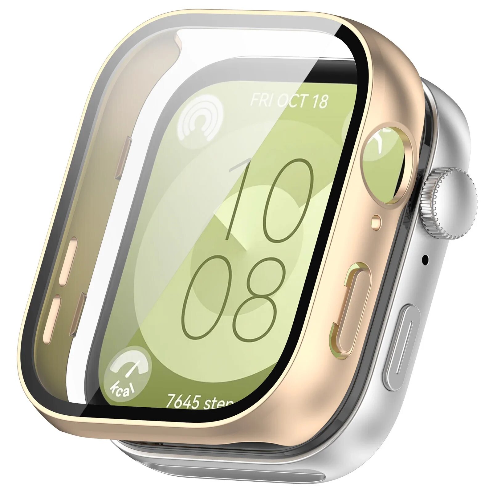Чехол + стекло для Apple Watch с золотыми элементами