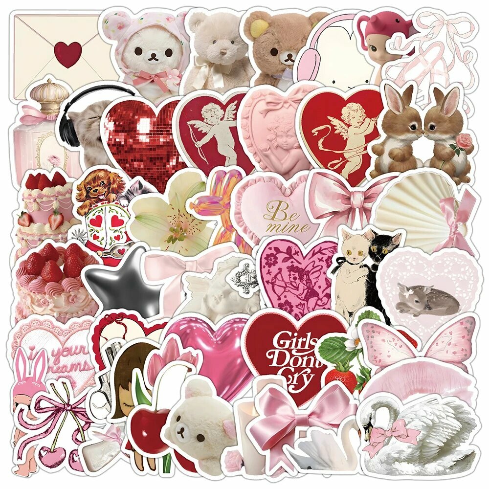 Розовые наклейки GOGOTU 50PCS