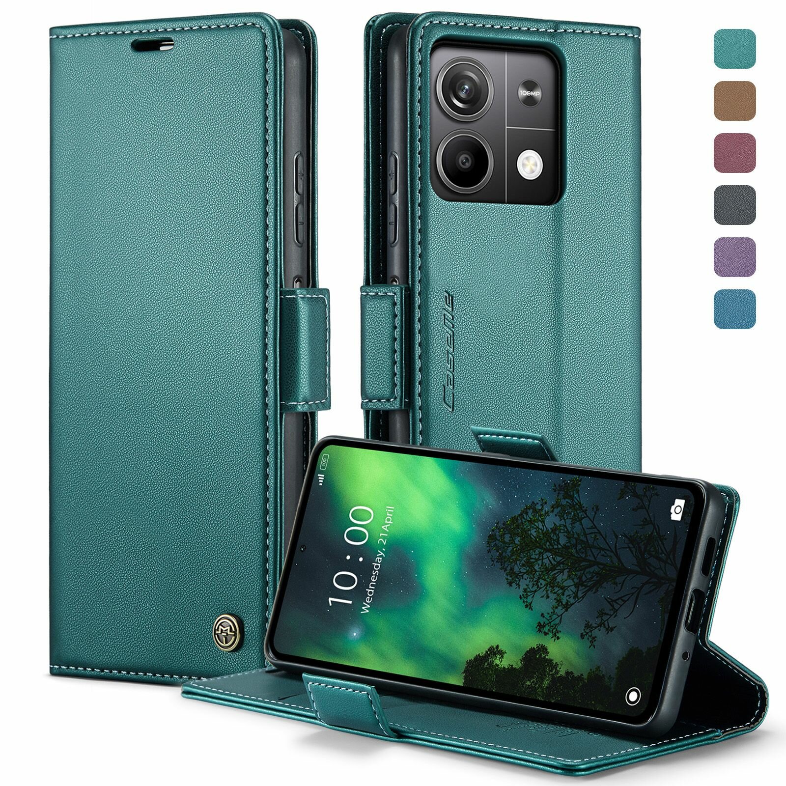 Кожаный чехол MyPads для Xiaomi Redmi Note 13 5G / Mi POCO X6 5G с RFID-блокировкой