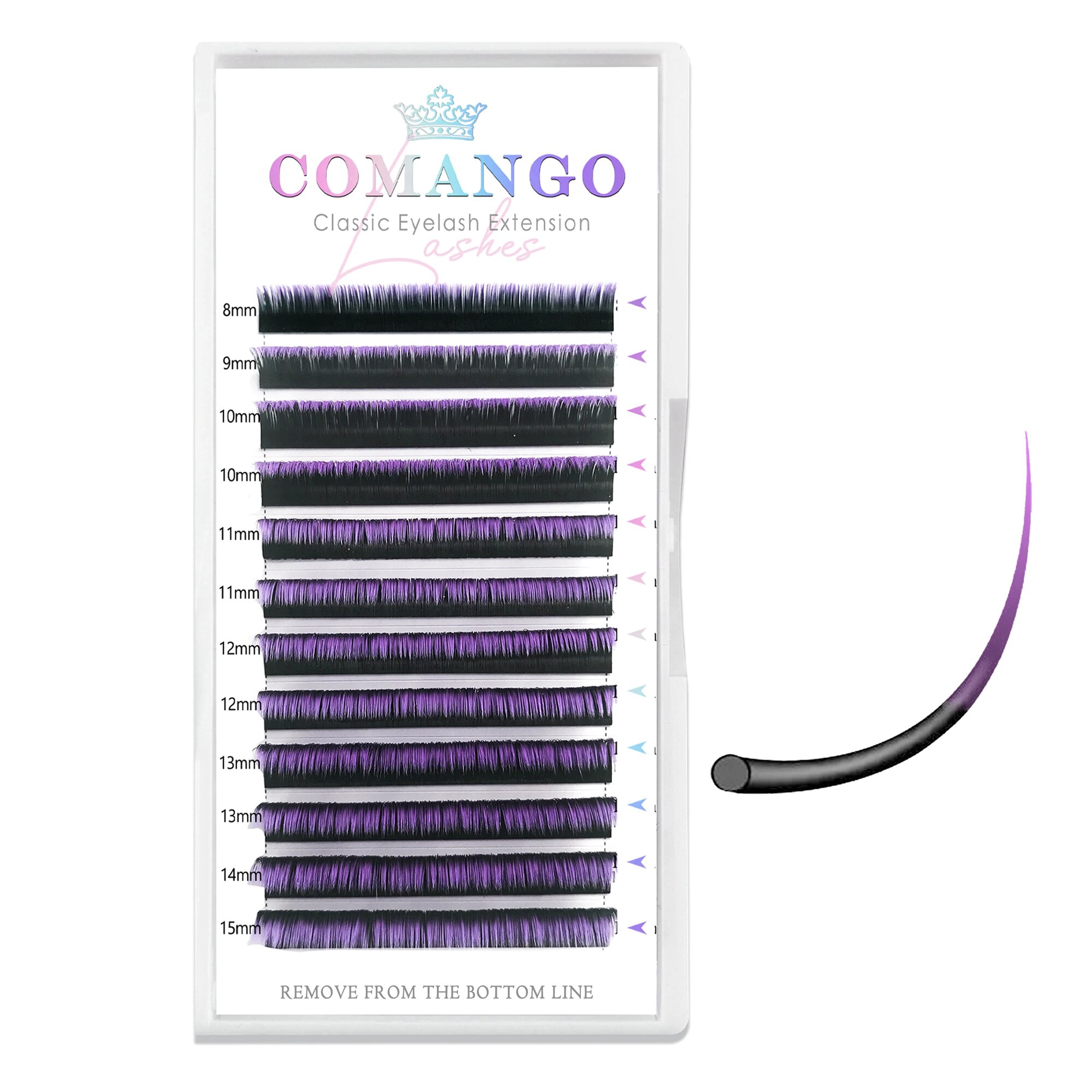 Comango ресницы D-изгиб, Mix 8-15mm, Ombre Purple MP