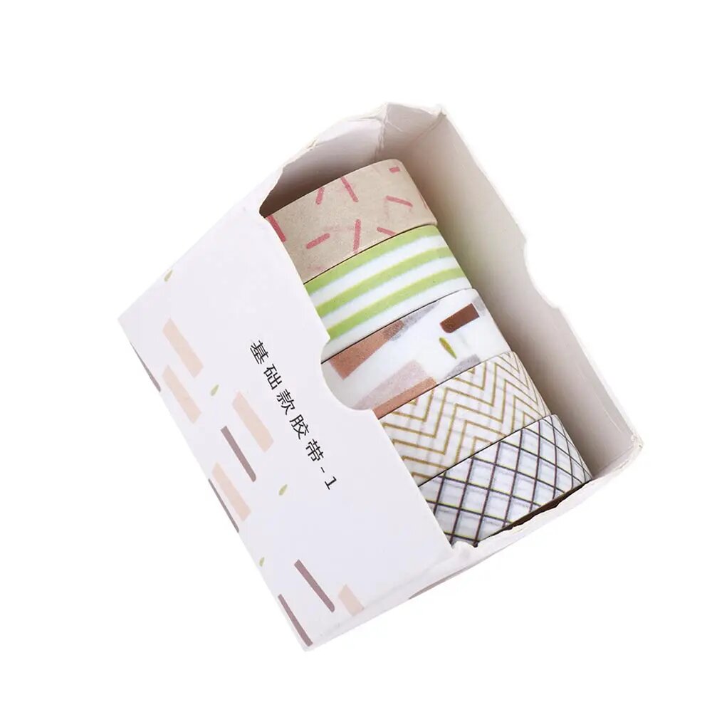 Бумажная изолента для скрапбукинга 5 рулонов 01