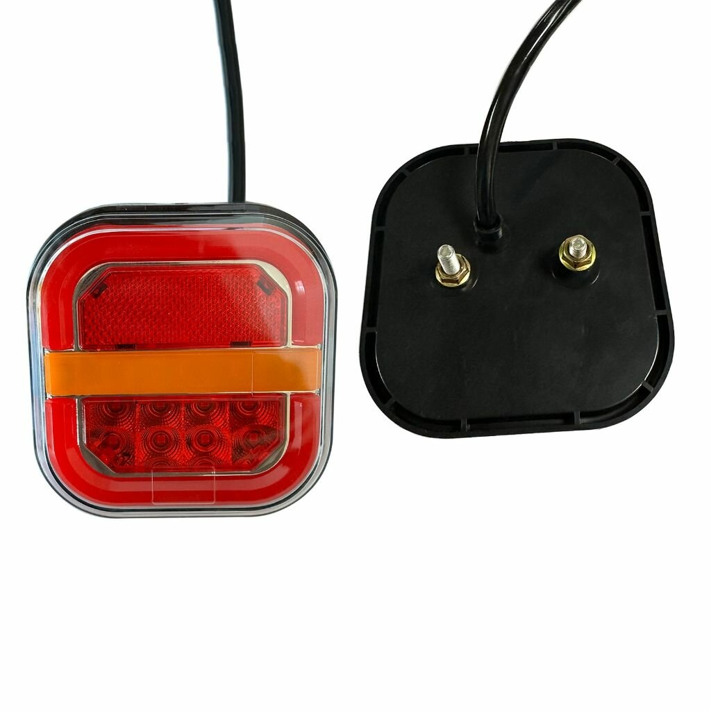 Лампа автомобильная, Квадратный светодиодный задний фонарь для прицепа, 1 пара