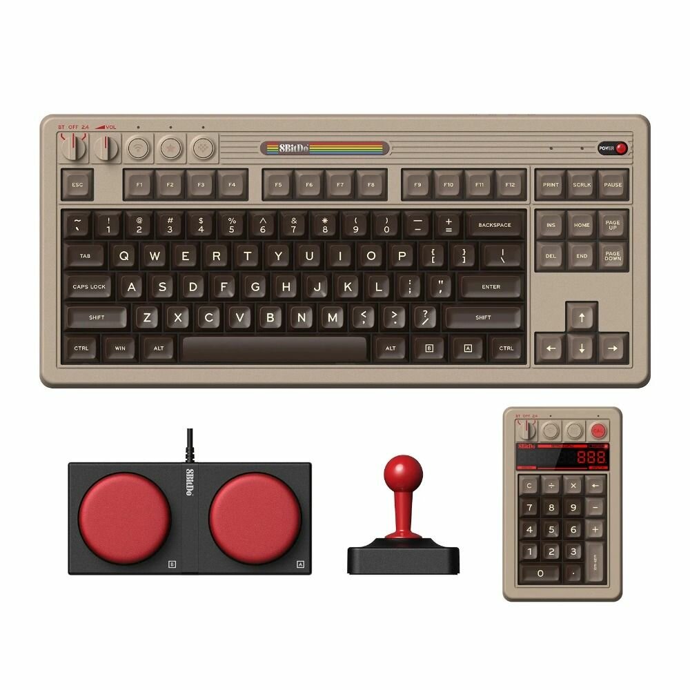 8Bitdo Retro Mechanical Keyboard Bluetooth 2.4G USB-C Набор игровых клавиатур