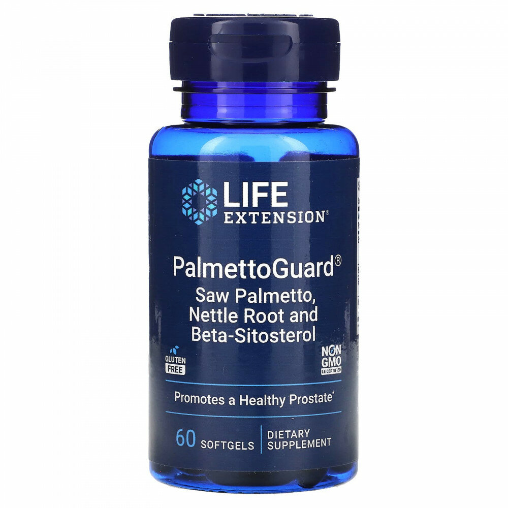 Life Extension, PalmettoGuard®, сереноя, корень крапивы и бета-ситостерол, 60 капсул