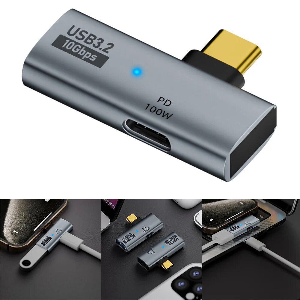 USB-адаптер OTG 2-в-1 типа C с быстрой зарядкой PD типа C 100 Вт USB-адаптер OTG-конвертер для iPhone 15 Tablet Macbook