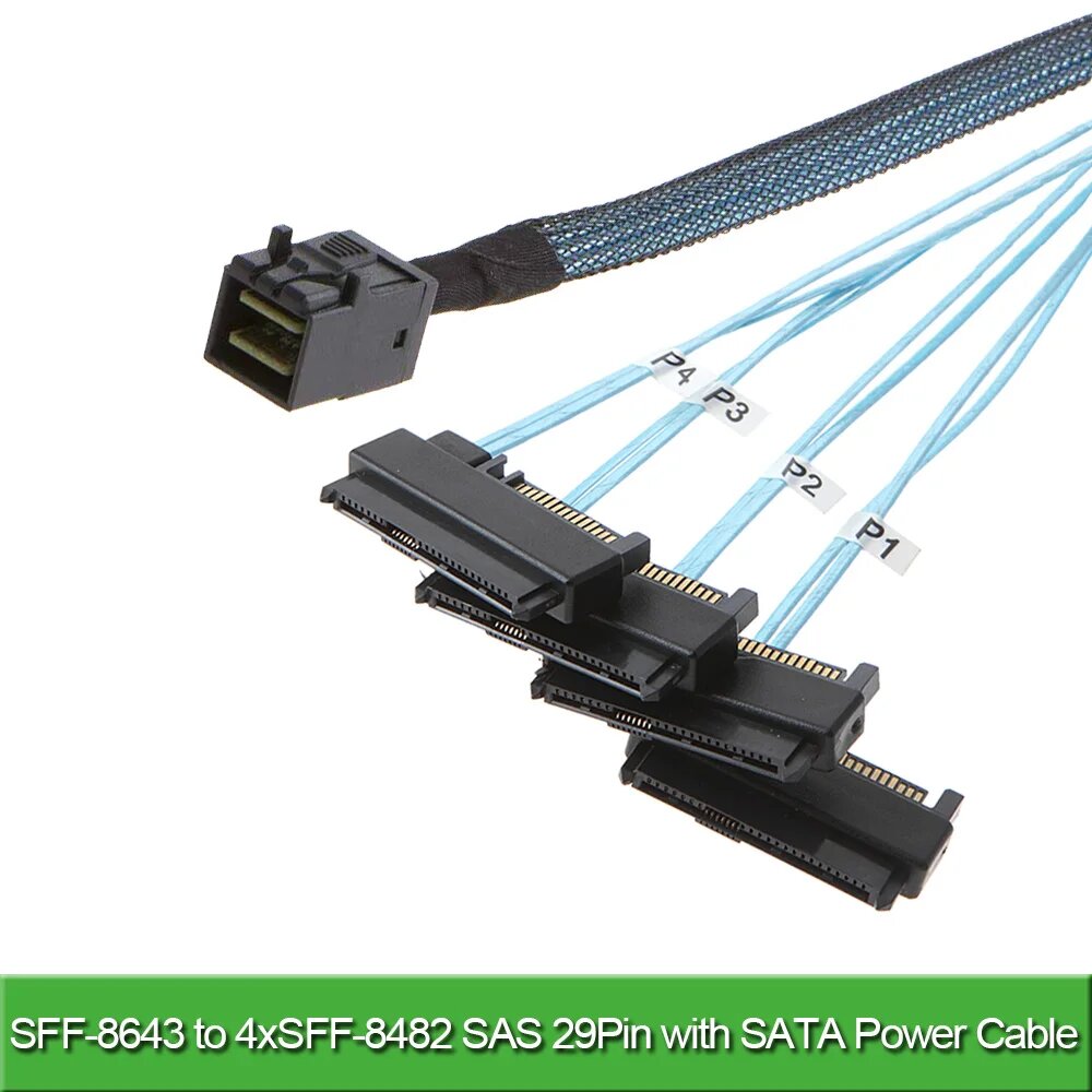 Кабель Mini-SAS SFF-8643 - SFF-8482 4X SAS 1м