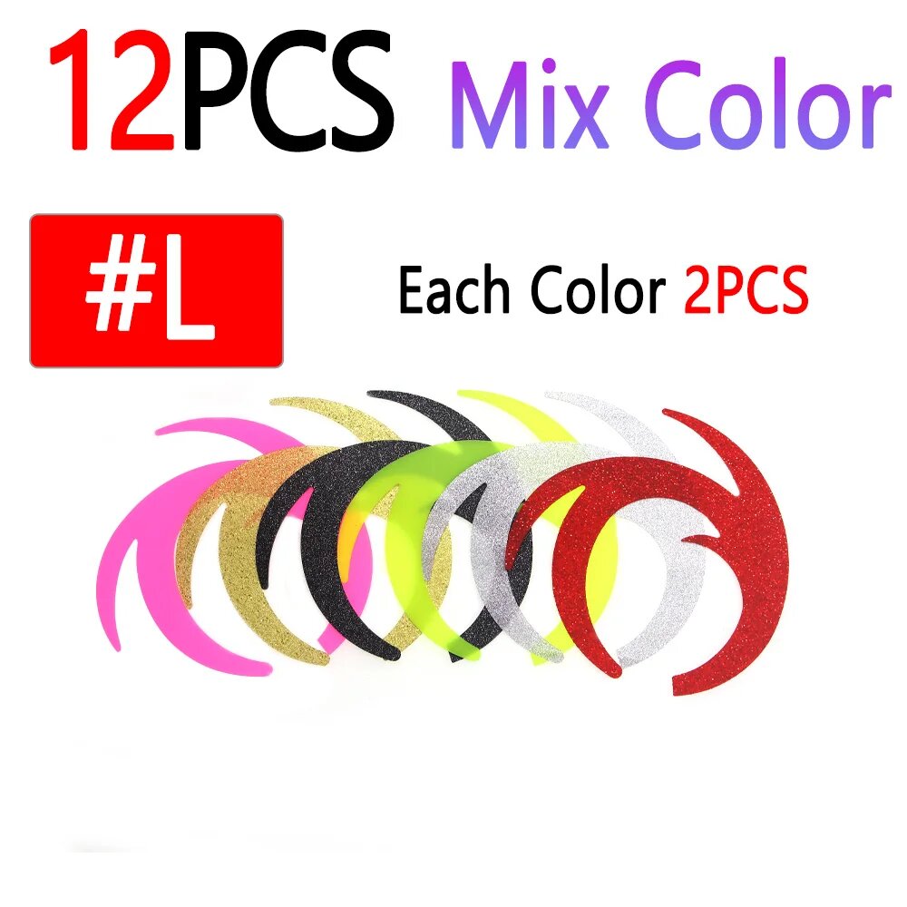 12шт Силиконовые хвосты дракона для нахлыста, Mix Color L