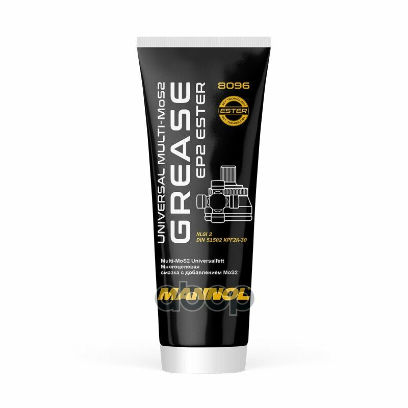 8096 MANNOL EP-2 MULTI MoS2 GREASE EP2 230 гр. Универсальная литиевая смазка MANNOL арт. 2493