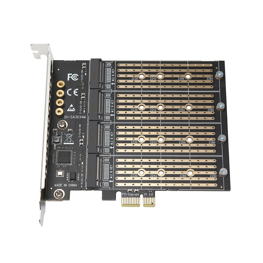 PCIE к M2 адаптер PCI Express X1 3,0 4 порта B Key M.2 NGFF SATA SSD адаптер PCI-E M.2 адаптер расширения карты расширения