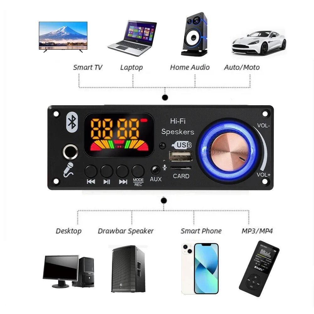Bluetooth MP3-плеер 12В, DC 12V No Amp