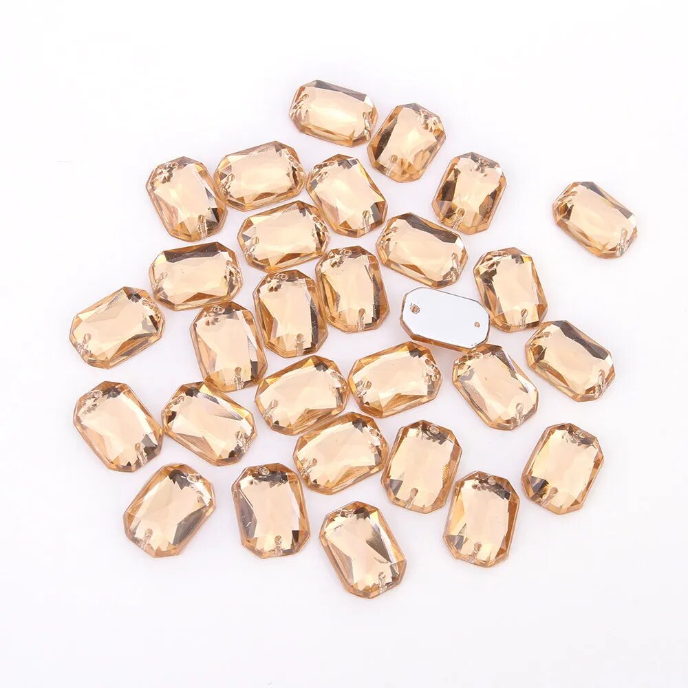 Стразы акриловые бежевые Champagne 10x14 мм, 50 шт